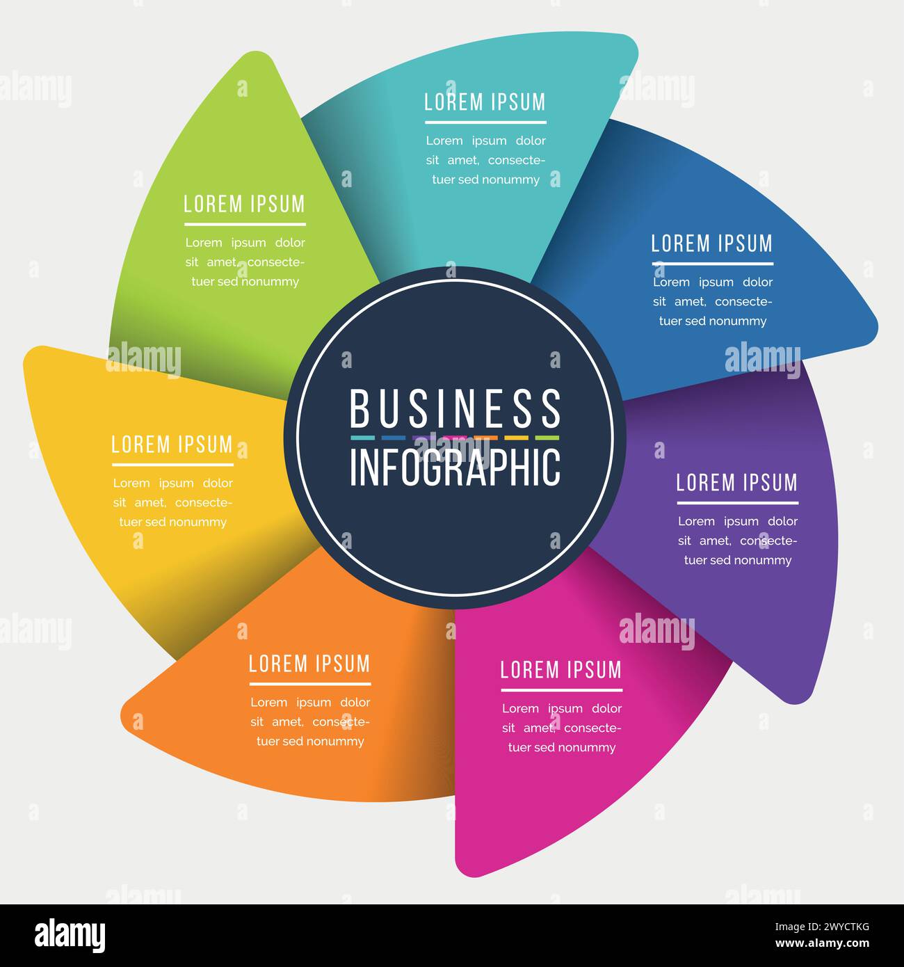 7 Steps Infographic business information 7 Steps, objects, elements or ...