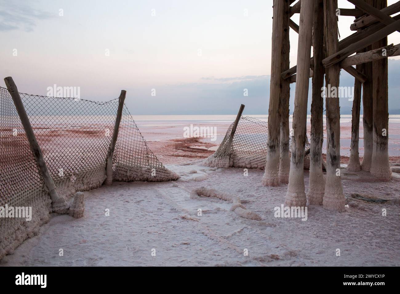 Salty icicles on the landscape of Lake Urmia . Lake Urmia is an ... Salty icicles on the landscape of Lake Urmia . Lake Urmia is an ...
