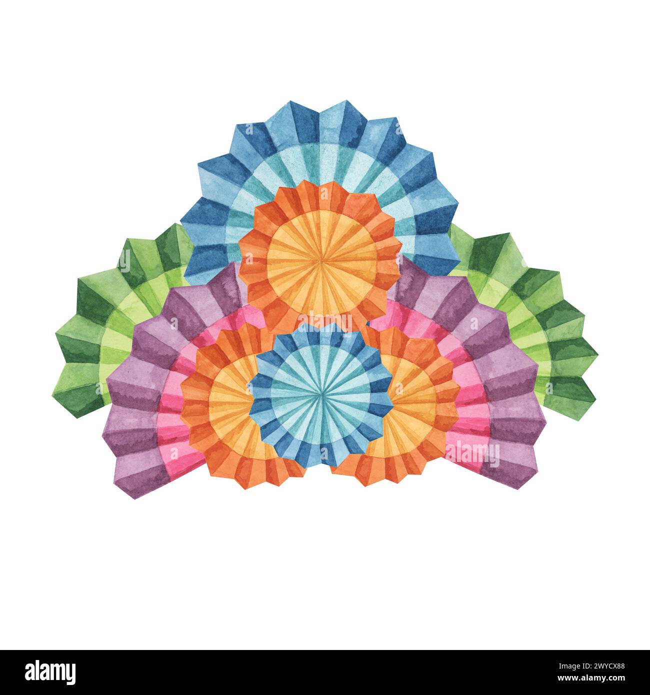 Composition with colorful fiesta flowers. Hand drawn isolated ...