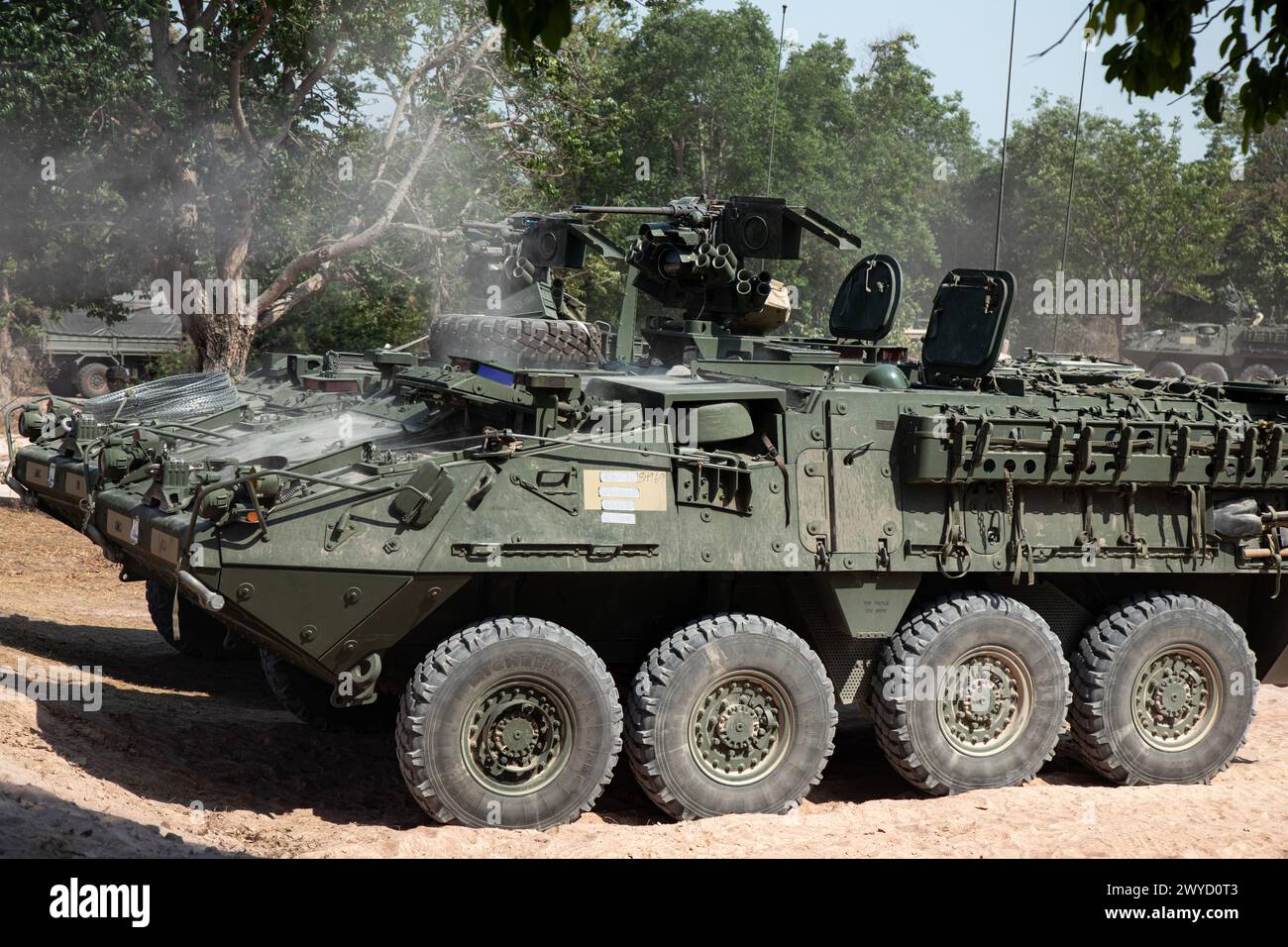 U.S. Army M1126 Stryker Infantry Carrier Vehicles assigned to Chosin ...