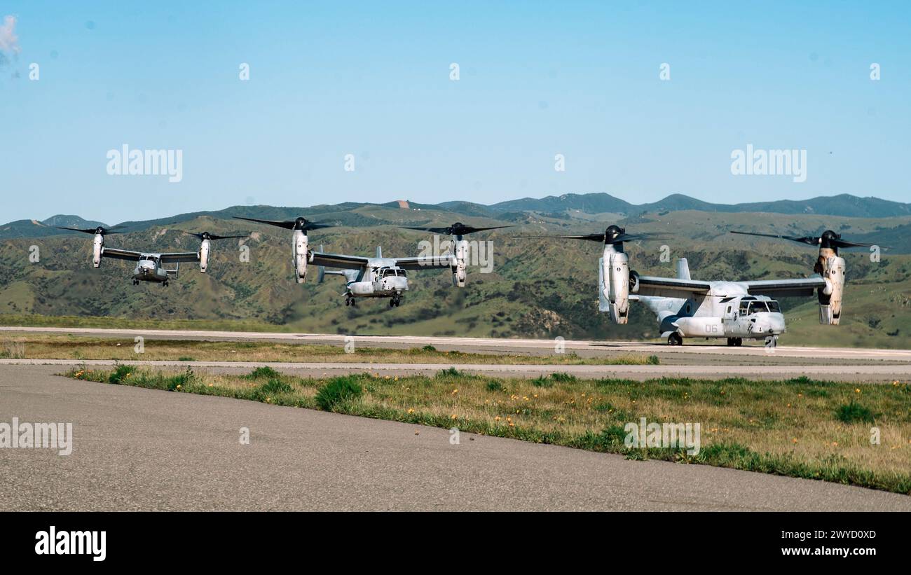 U.S. Marine Corps MV-22B Ospreys attached to Marine Medium Tiltrotor ...
