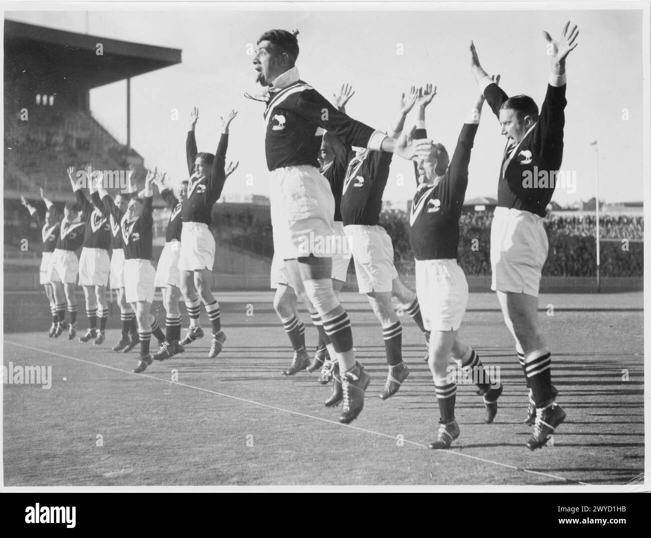 New Zealand Kiwis perform haka before on international rugby match in ...