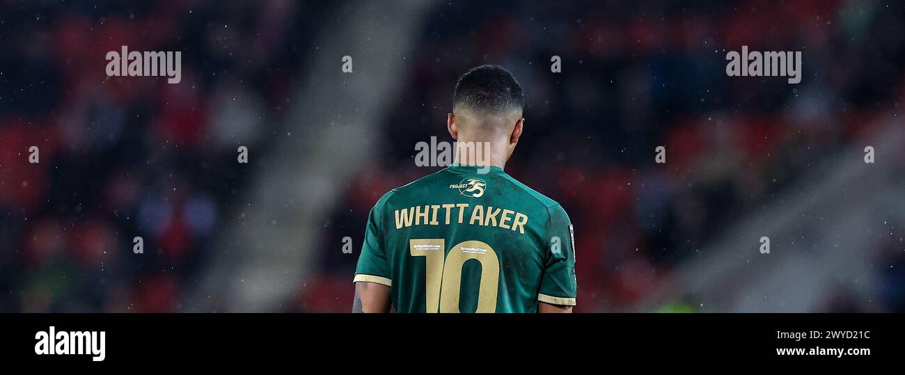 Morgan Whittaker of Plymouth Argyle during the Sky Bet Championship ...