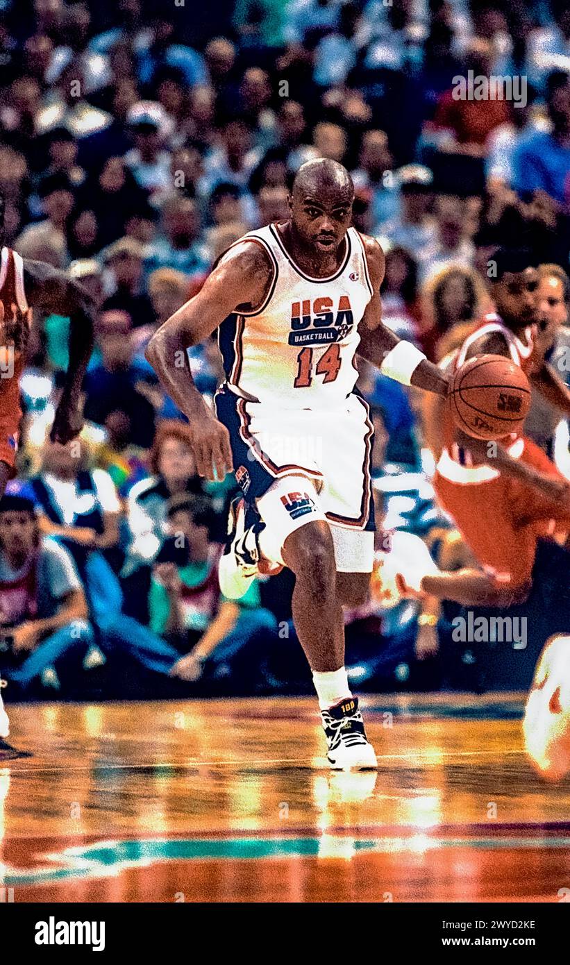 Charles Barkley (USA) competing at the 1992 Tournament of the Americas ...