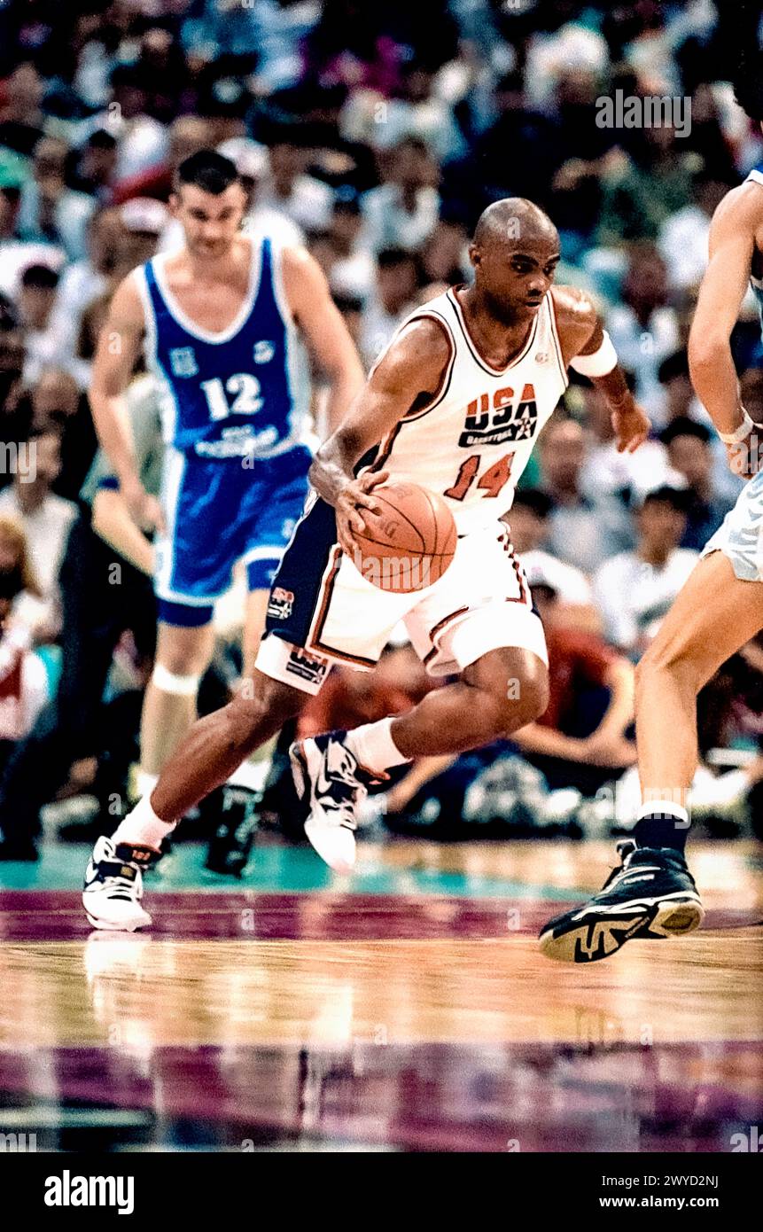 Charles Barkley (USA) competing at the 1992 Tournament of the Americas ...