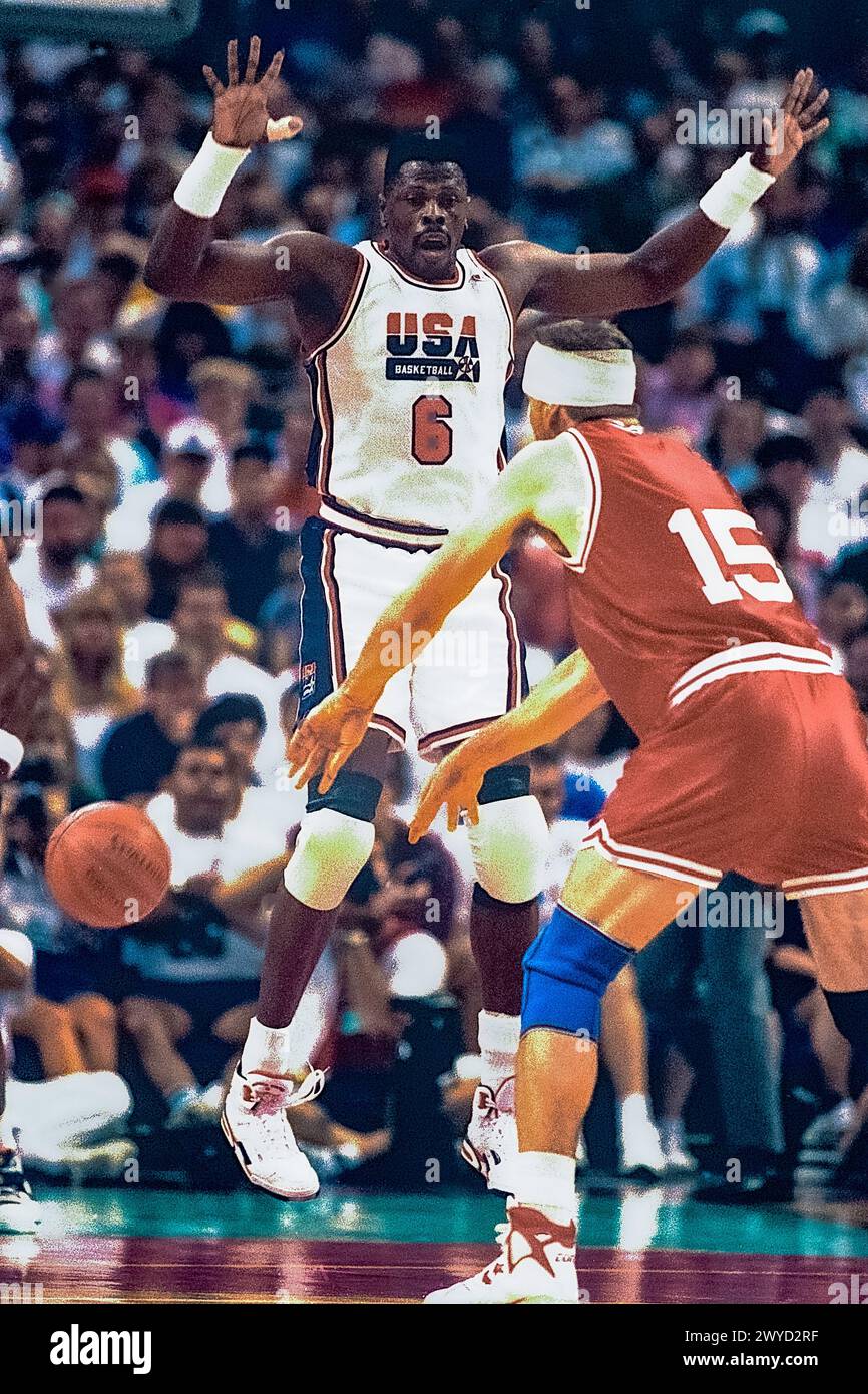 Patrick Ewing (USA) competing at the 1992 Tournament of the Americas ...