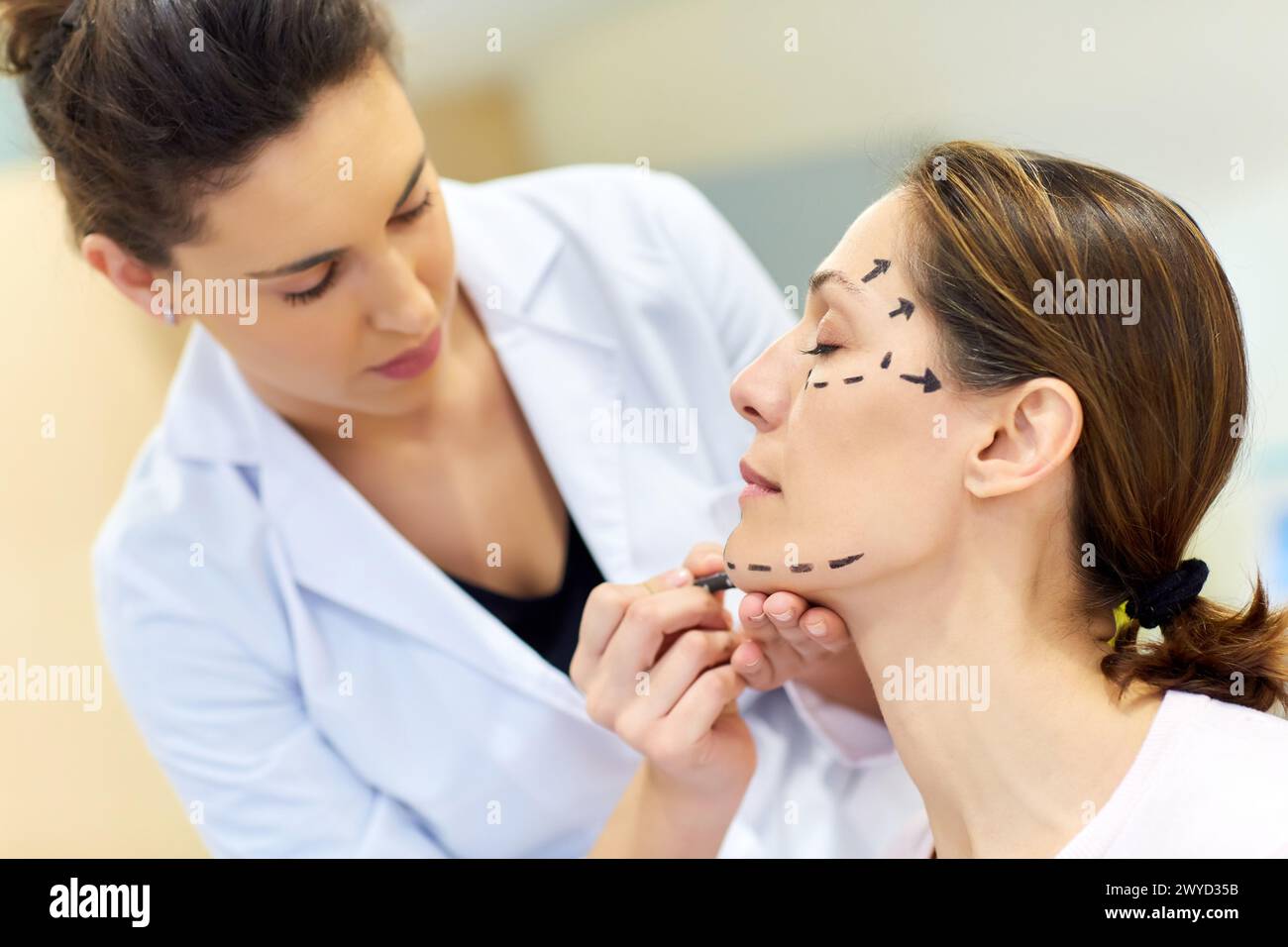 Facelift. Blepharoplasty. Rhytidoplasty. It involves stretching the ...