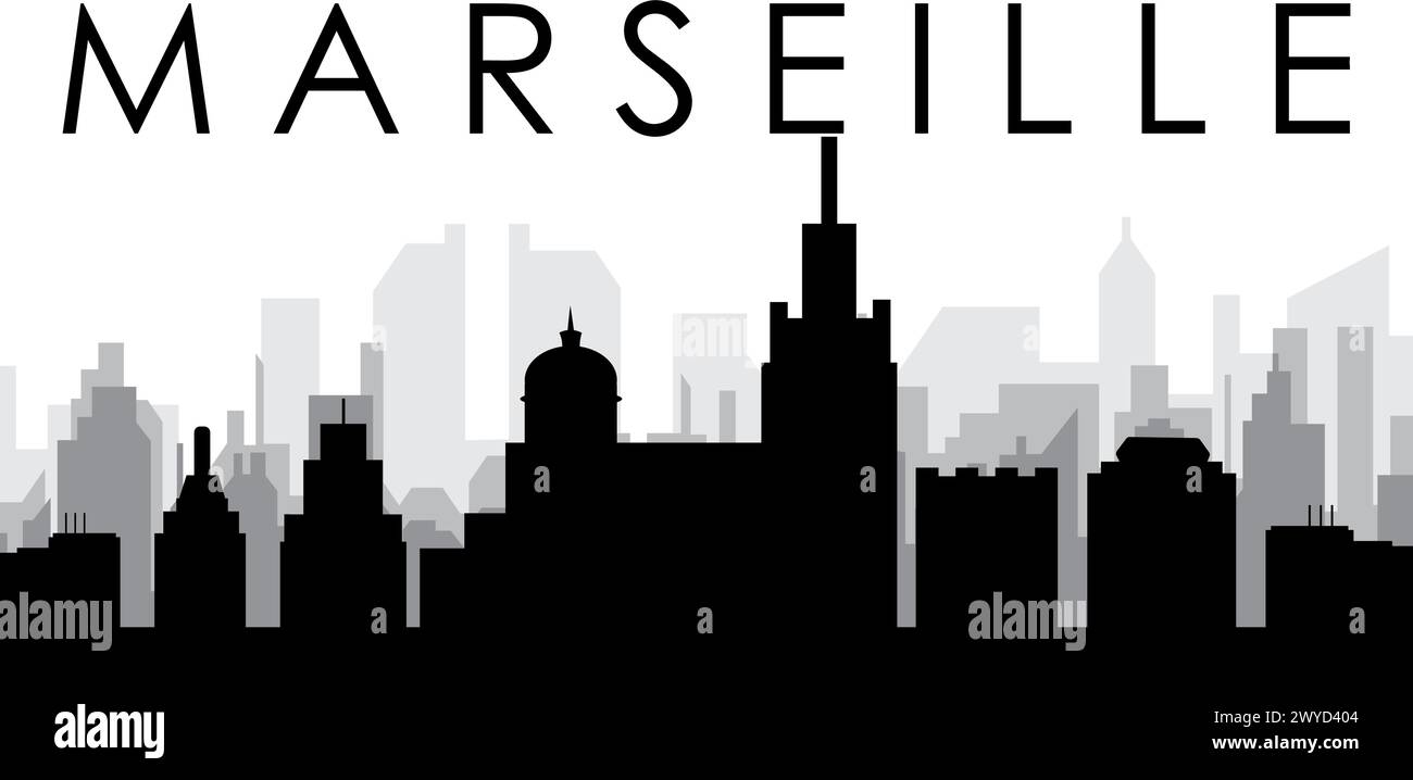 France marseille city skyline Stock Vector Images - Alamy