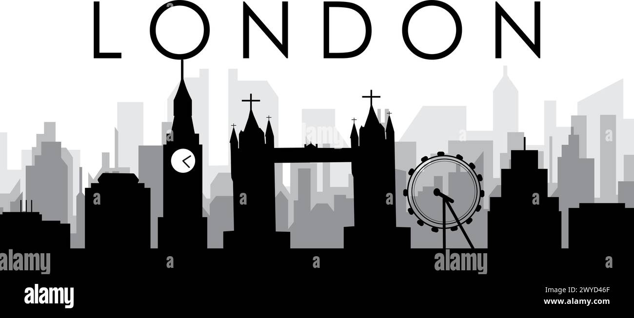 Cityscape skyline panorama of LONDON, UNITED KINGDOM Stock Vector Image ...