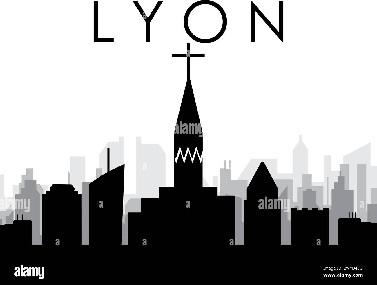 Lyon cityscape Stock Vector Images - Alamy