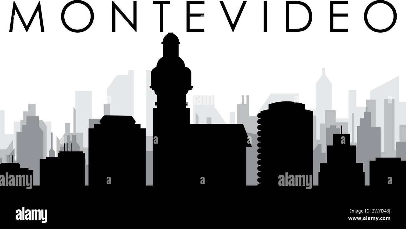 Cityscape skyline panorama of MONTEVIDEO, URUGUAY Stock Vector Image ...