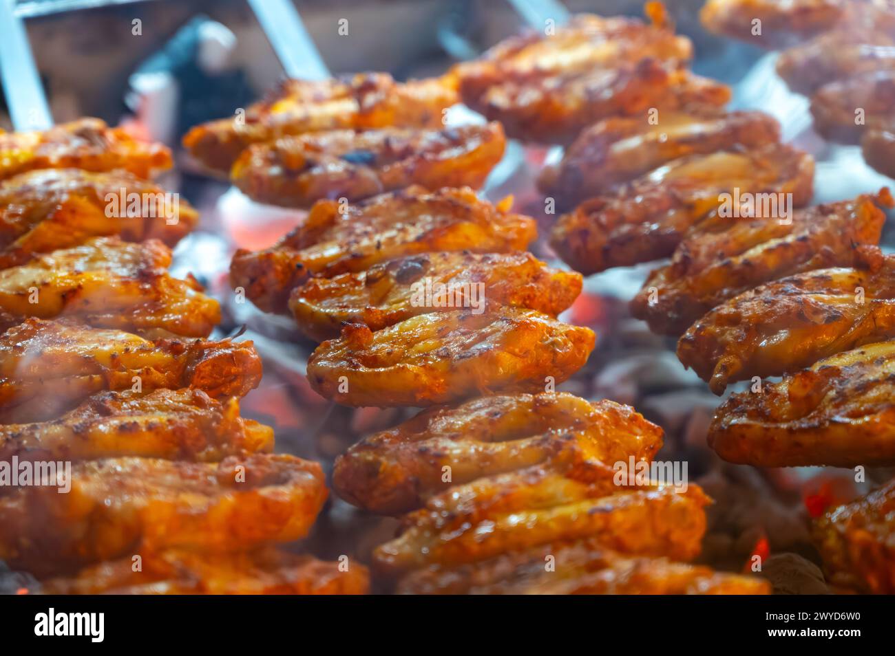 Turkish mixed grill meat, chicken wings, lamb, beef shashlik, kebab ...