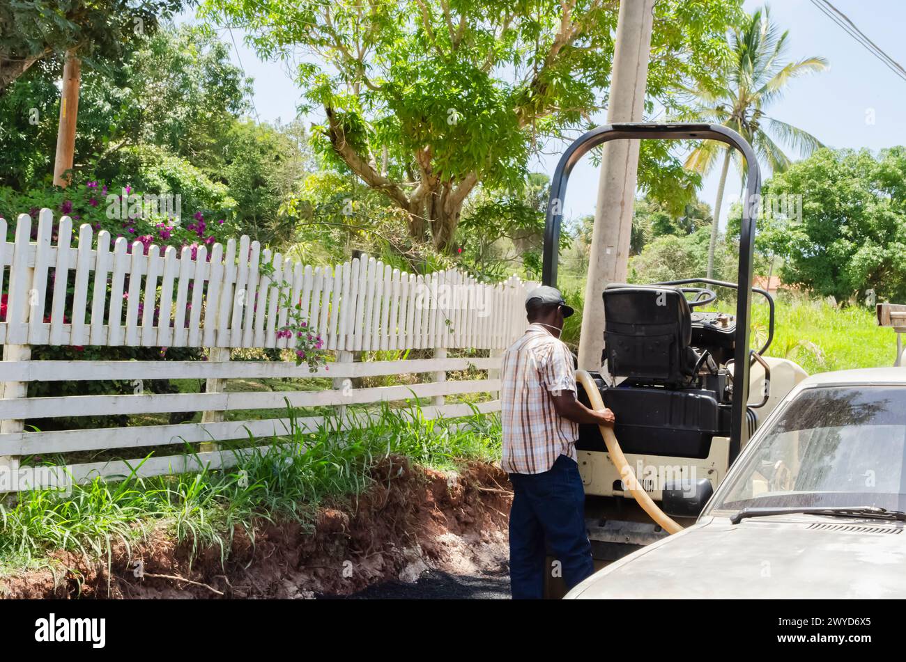 Filling Compactor Water Tank Stock Photo - Alamy