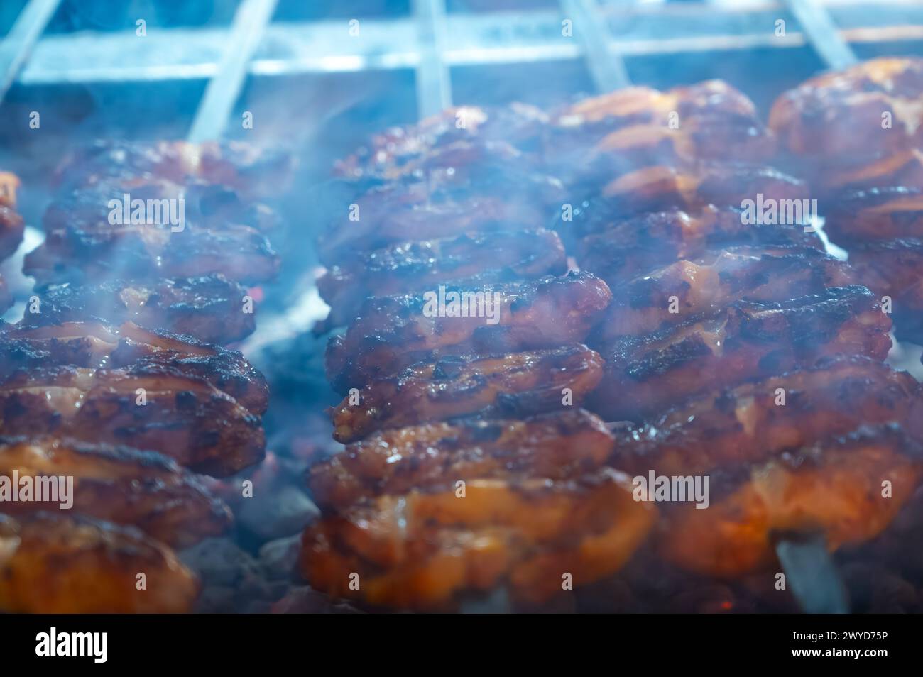 Turkish mixed grill meat, chicken wings, lamb, beef shashlik, kebab ...