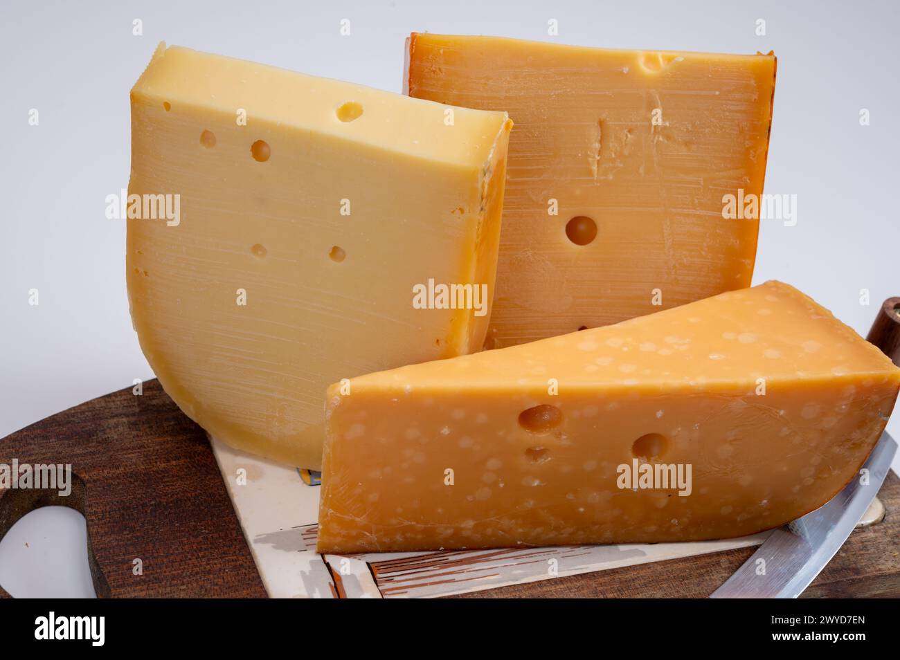 Cheese collection, Dutch ripe hard cheeses made from cow milk in the ...