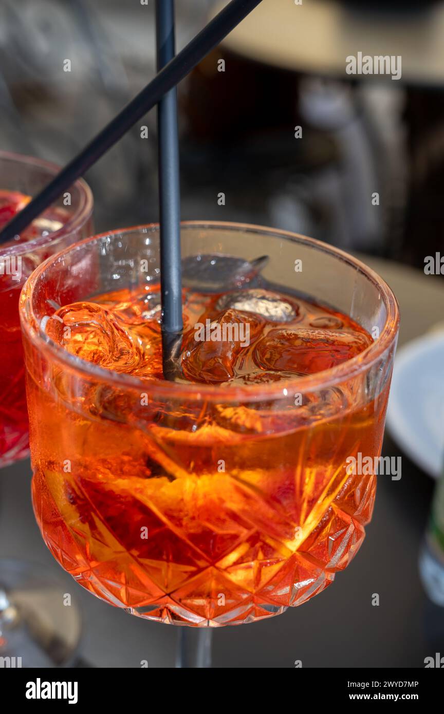Aperol Spritz orange bitter long drink cocktail made with liqueur ...