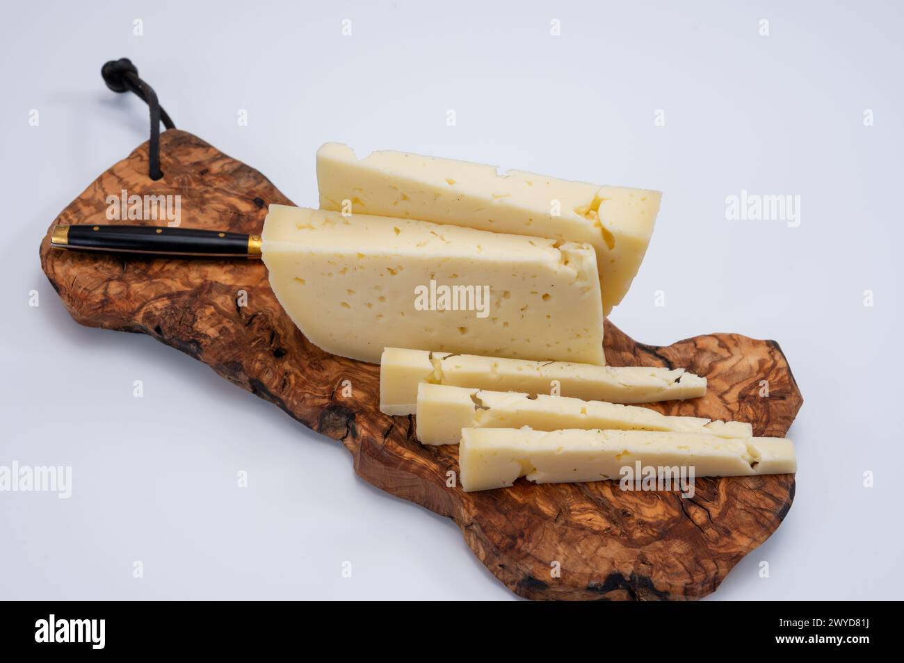 Fresh Asiago cow's milk cheese, produced in Asiago in Italy, different ...