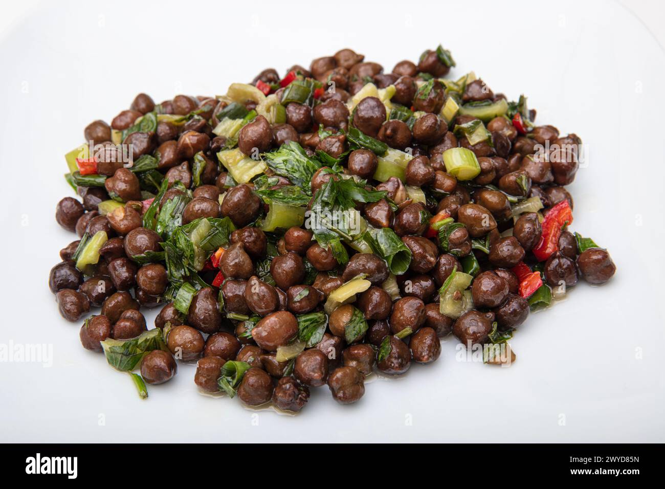 Black Chickpea Salad. High in protein boiled black chana or chickpea ...