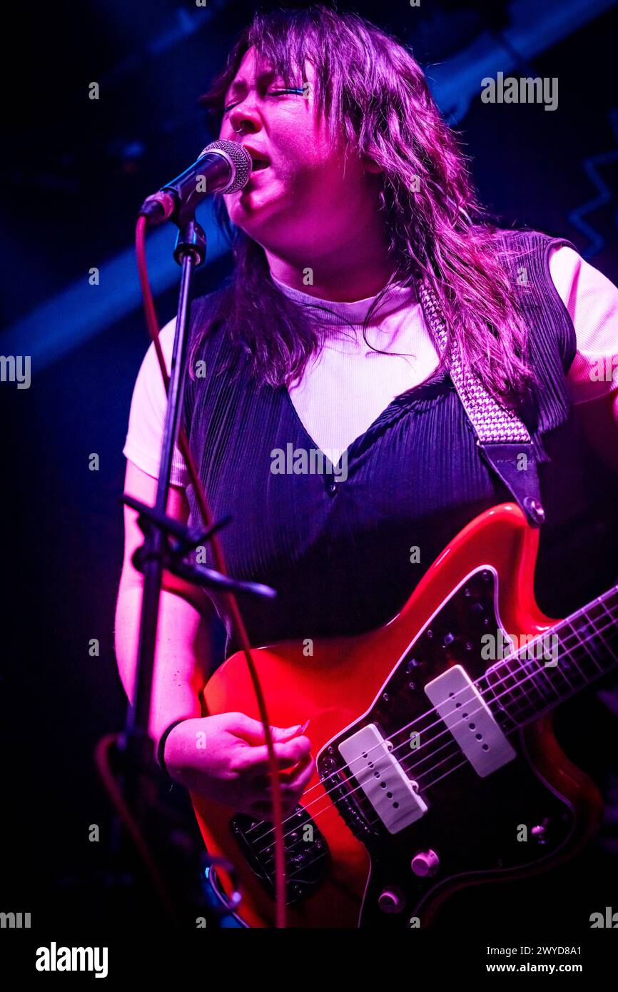 Edinburgh, Scotland. Fri 5 April 2024. Welsh band Adwaith onstage at ...