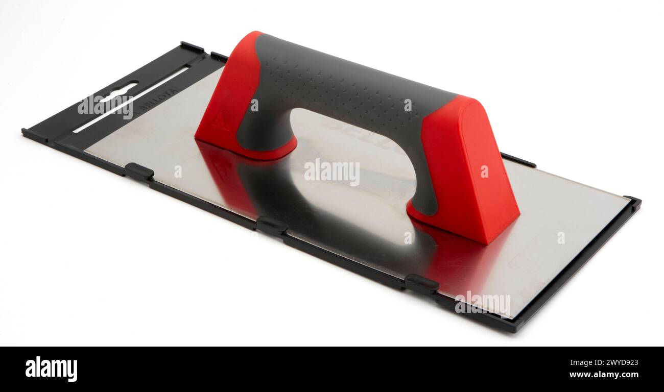 Finishing trowel with bi-material handle Stock Photo - Alamy