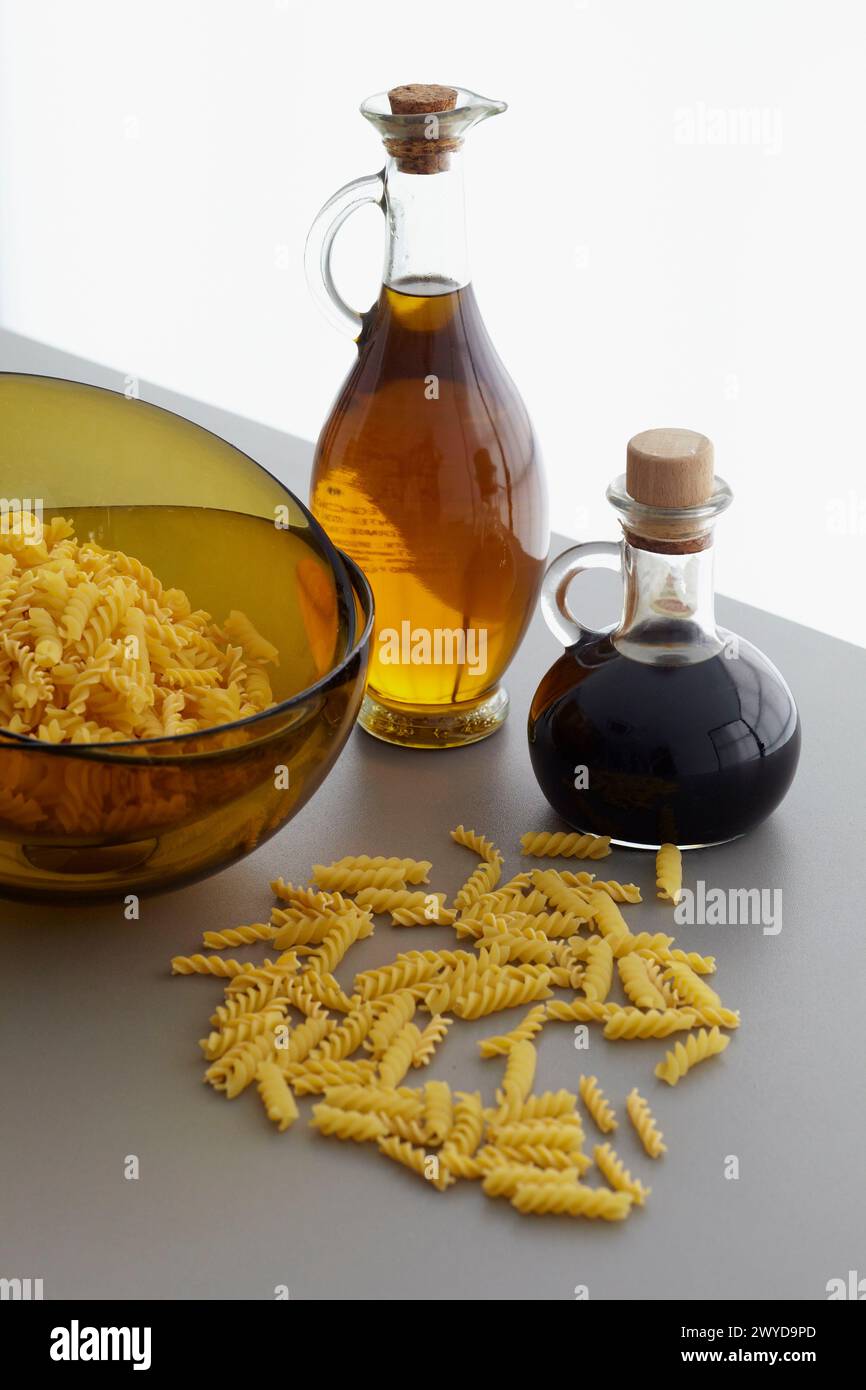 Oil, vinegar, pasta, cooking, Kitchen Stock Photo - Alamy