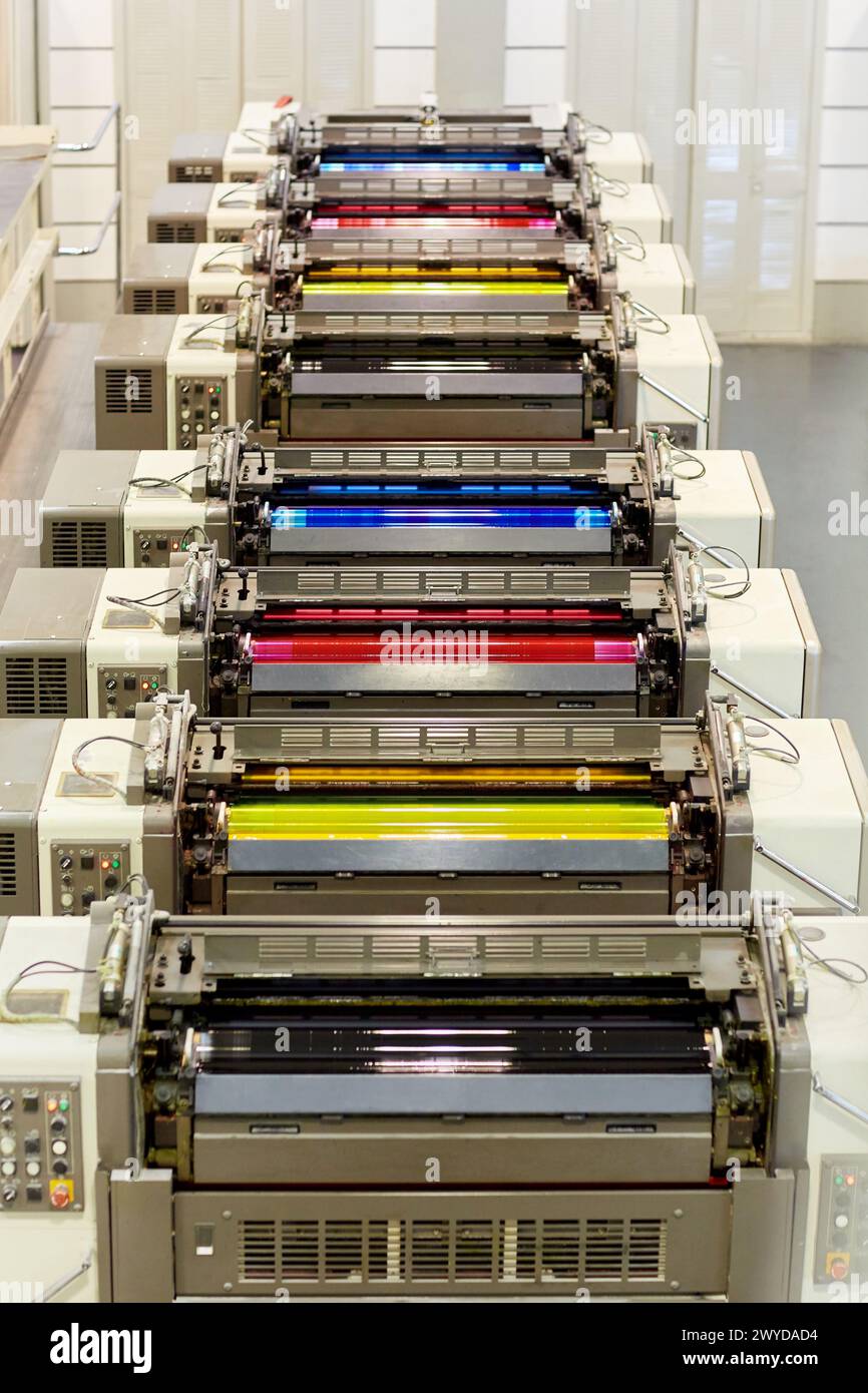 Press printing , Offset machine Stock Photo - Alamy