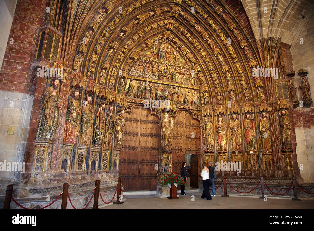 Polychrome Gothic front, church of Santa Maria de los Reyes, Laguardia ...