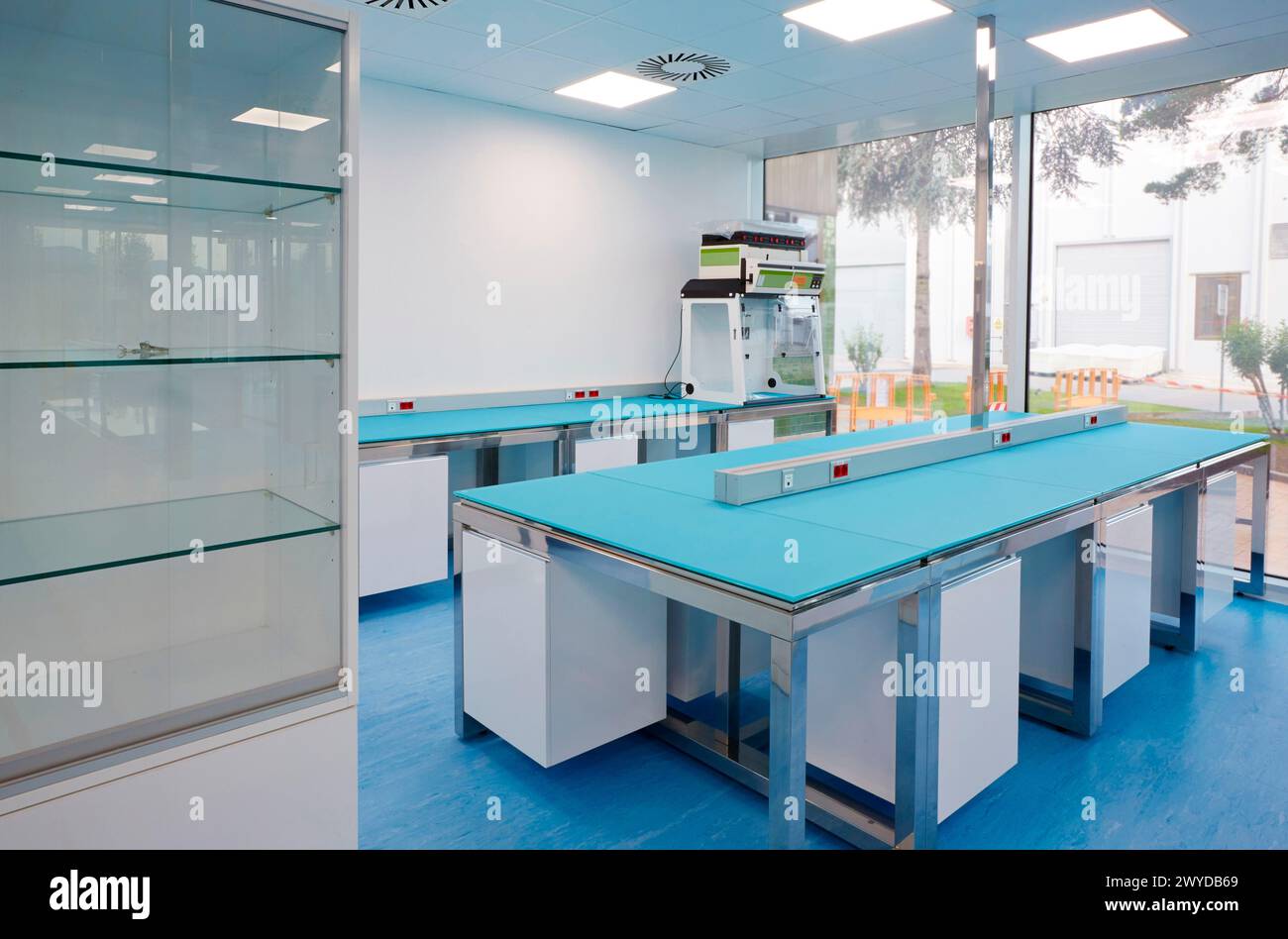 Bio pharmaceutical laboratory. Empty chemical laboratory. Barcelona ...