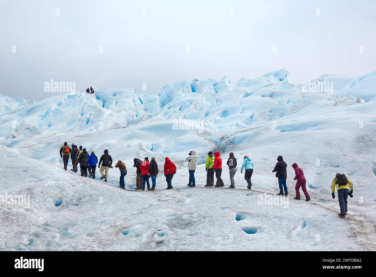 Mini trekking. Walk on the glacier with crampons. Perito Moreno glacier ...