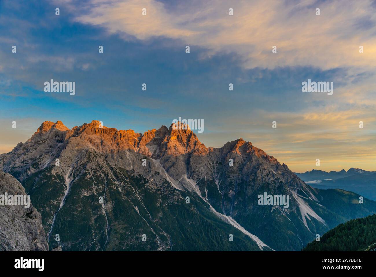 Dolomites mountains rocky peaks scenic landscape. Alpine summits in the ...