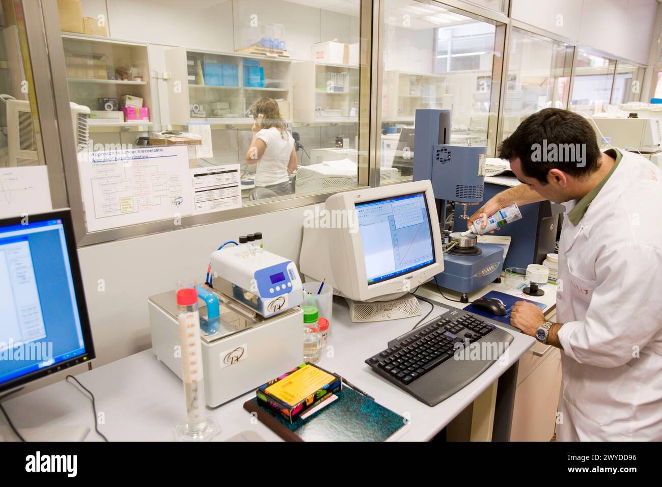 Studying textures in food (Dairy products) Rheology. R+D Laboratory ...