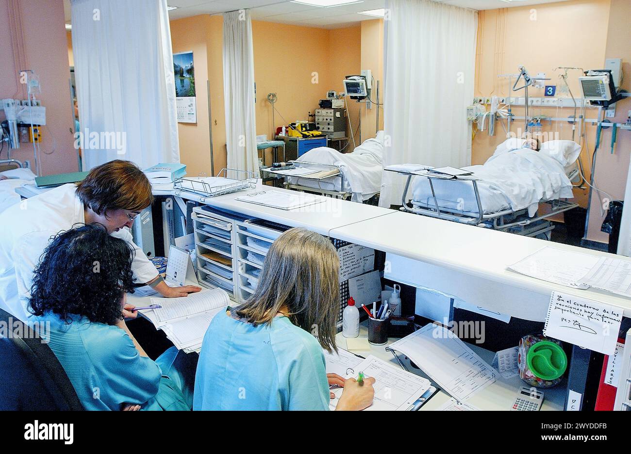 Resuscitation boxes at ICU, surgery area of hospital Stock Photo - Alamy