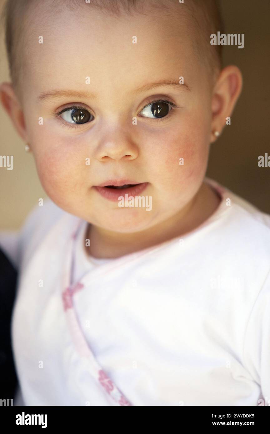 Baby girl, one year old Stock Photo - Alamy