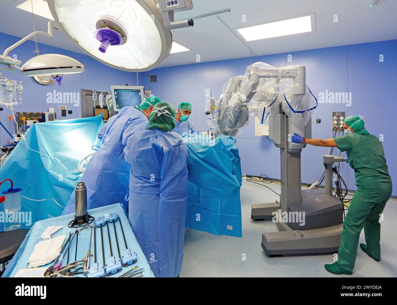Operating room, Prostate cancer robotic surgery, Da Vinci surgical ...