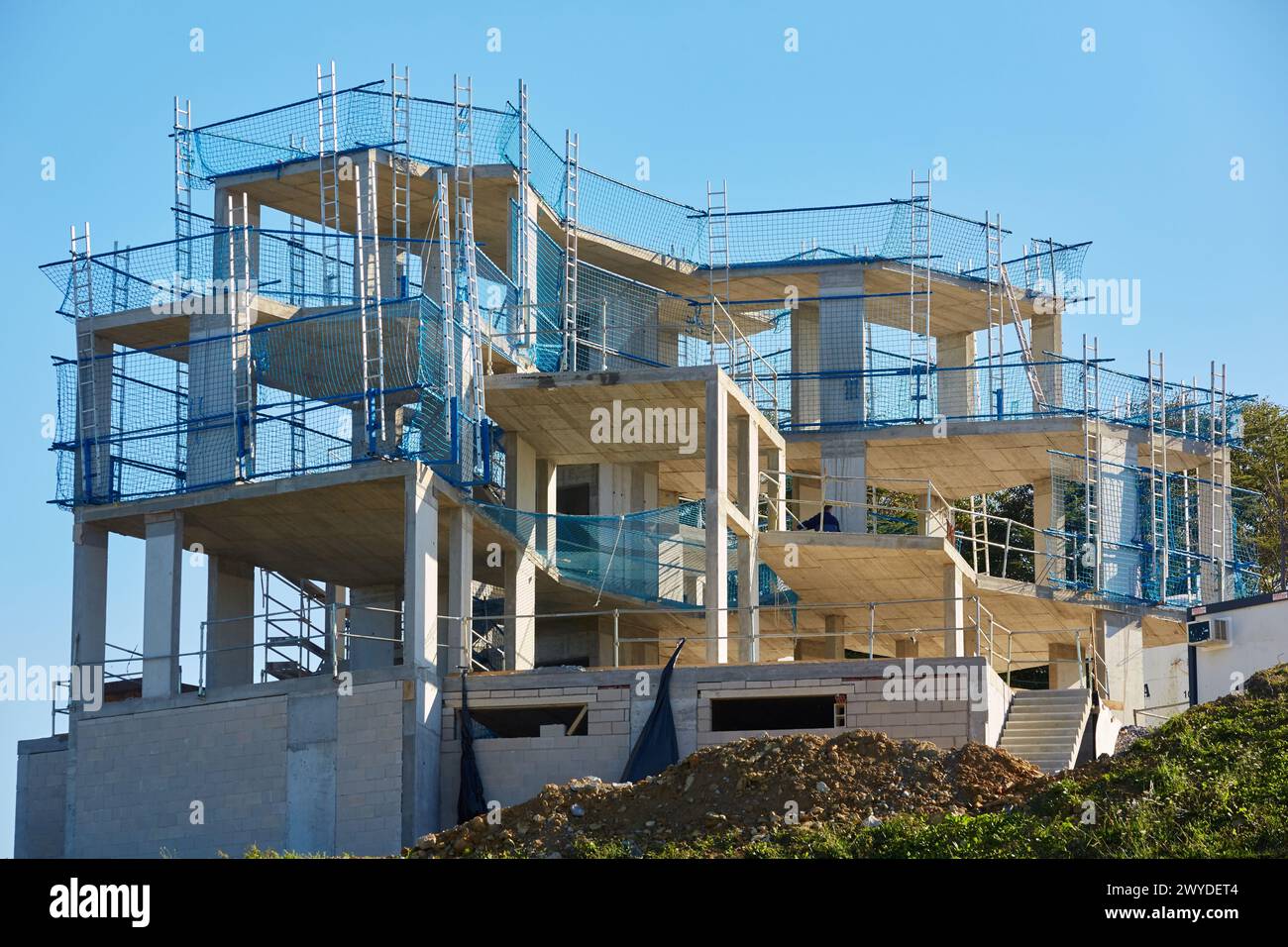 Construction of detached house. Security System Work RESA. Protection ...