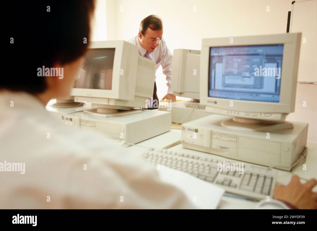 Classroom of computers, training at hospital Stock Photo - Alamy
