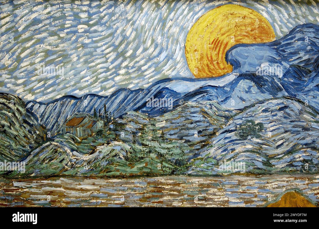 ´Evening Landscape with Rising Moon´ (1889) by Vincent Van Gogh ...