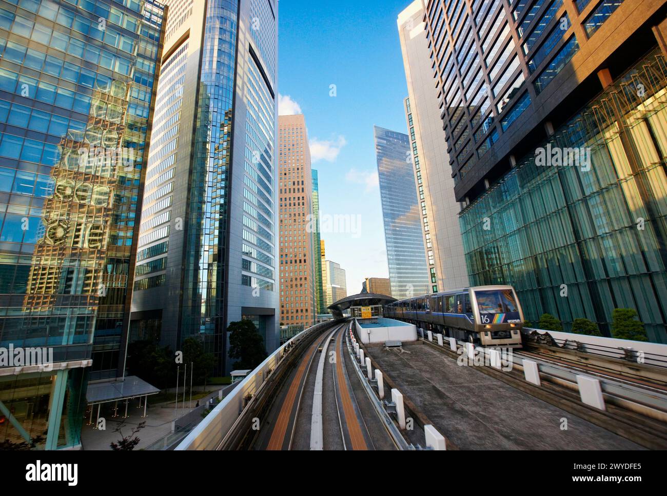 Shiodome, Yurikamome line, Monorail train, Tokyo, Japan Stock Photo - Alamy