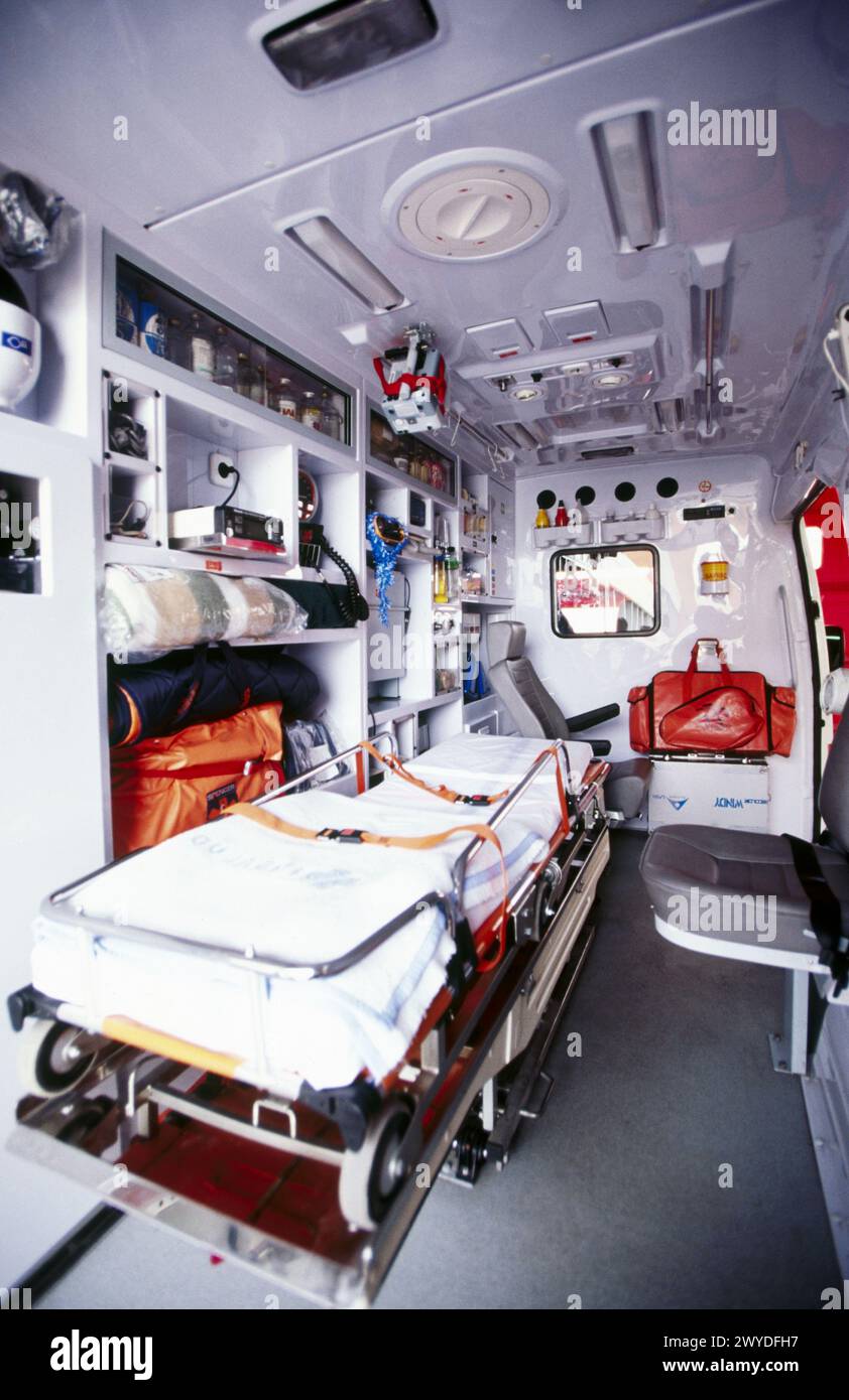 Interior of ambulance Stock Photo - Alamy