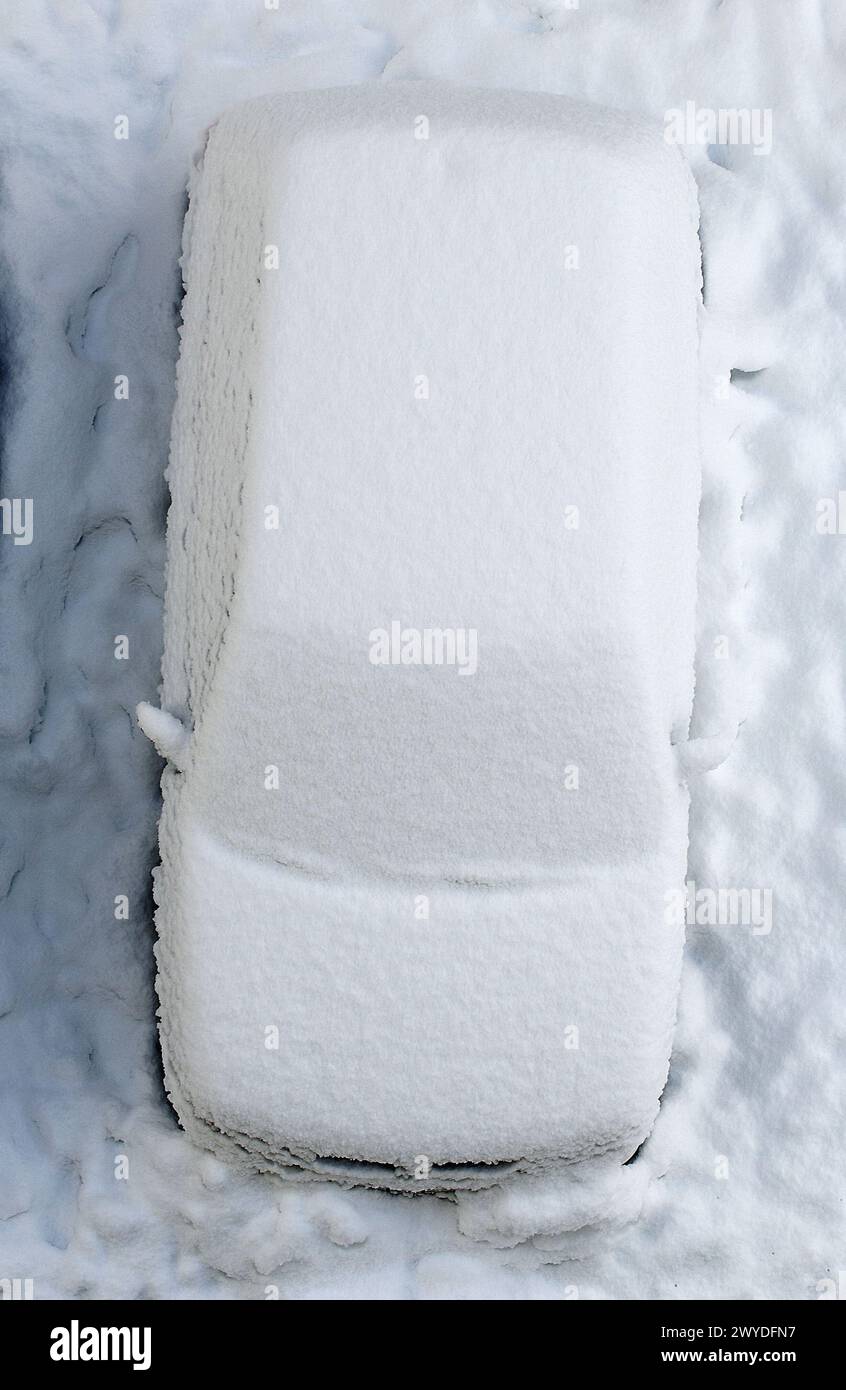 Snow covered parking. Legazpi. Guipúzcoa, Spain Stock Photo - Alamy