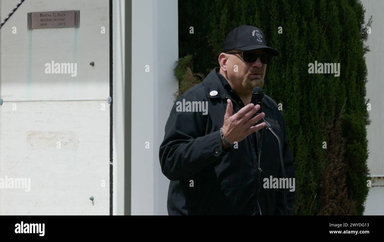 North Hollywood, California, USA 5th April 2024 Scott Michaels speaking ...