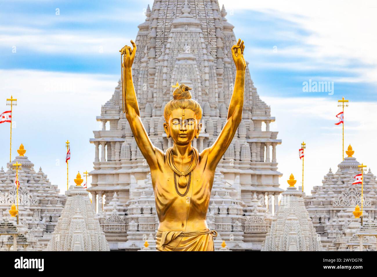 Statue of Nilkanth Varni with Akshardham Mahamandir temple in the back ...
