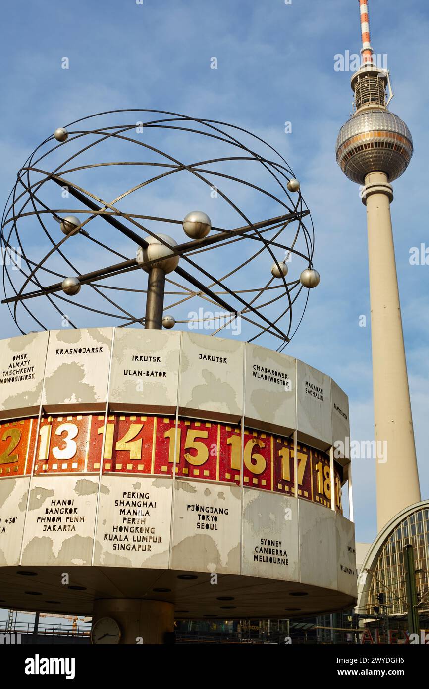 World Time Watch, Television tower, Alexanderplatz, Berlin, Germany Stock Photo - Alamy