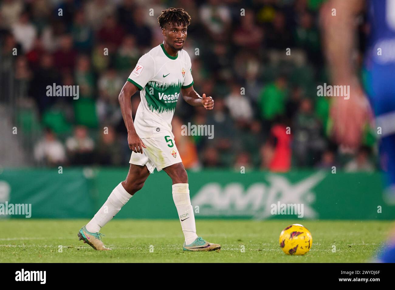ELCHE, SPAIN - APRIL 5: John Donald Chetauya Centre-Back of Elche CF in ...