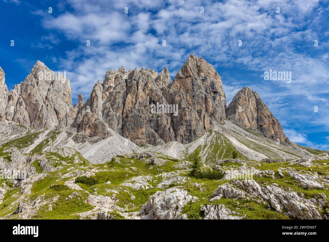 Dolomites mountains rocky peaks scenic landscape. Alpine summits in the ...