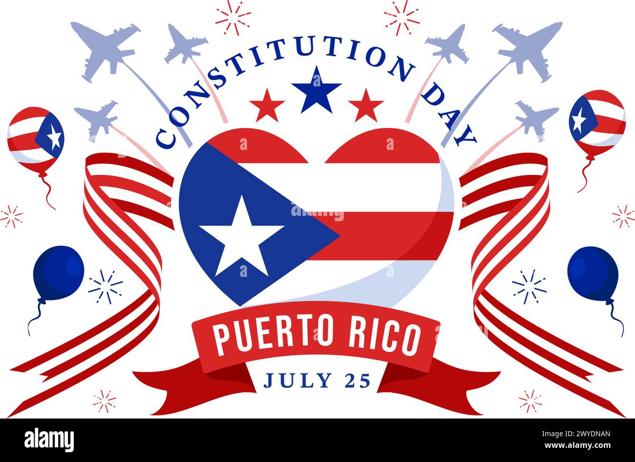 Happy Puerto Rico Constitution Day Vector Illustration on 25 July with ...