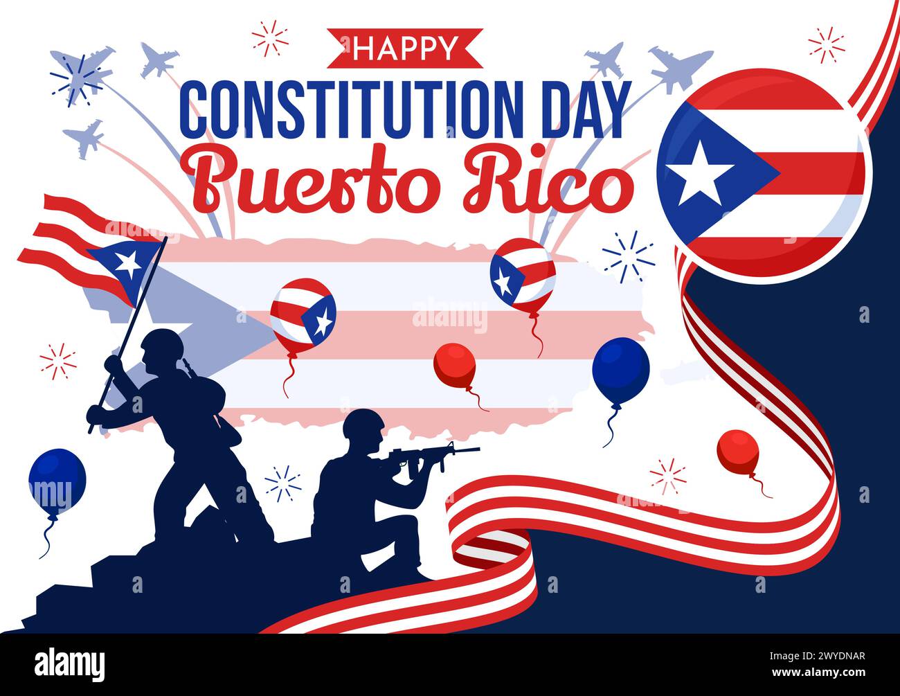 Happy Puerto Rico Constitution Day Vector Illustration on 25 July with ...