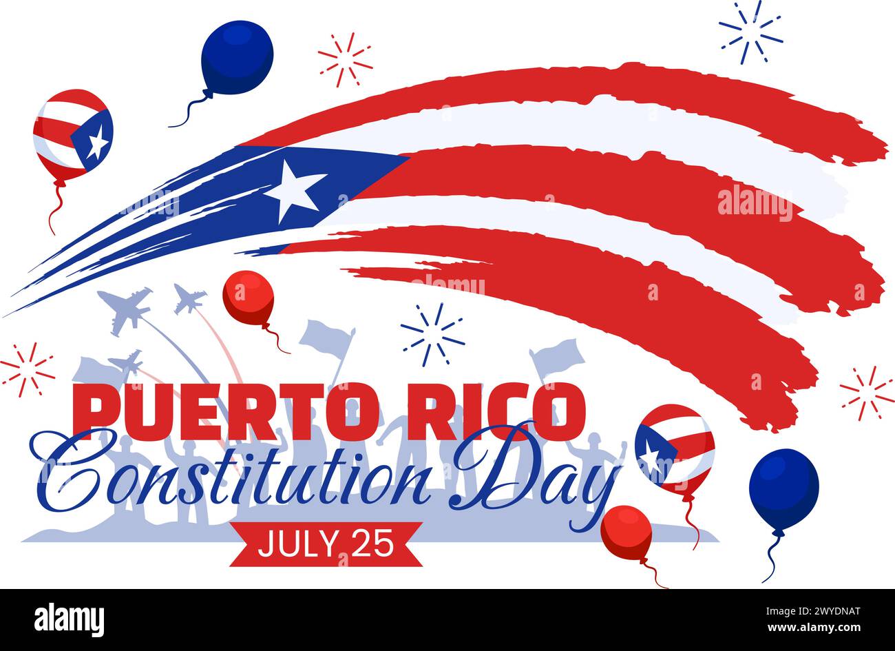 Happy Puerto Rico Constitution Day Vector Illustration on 25 July with ...