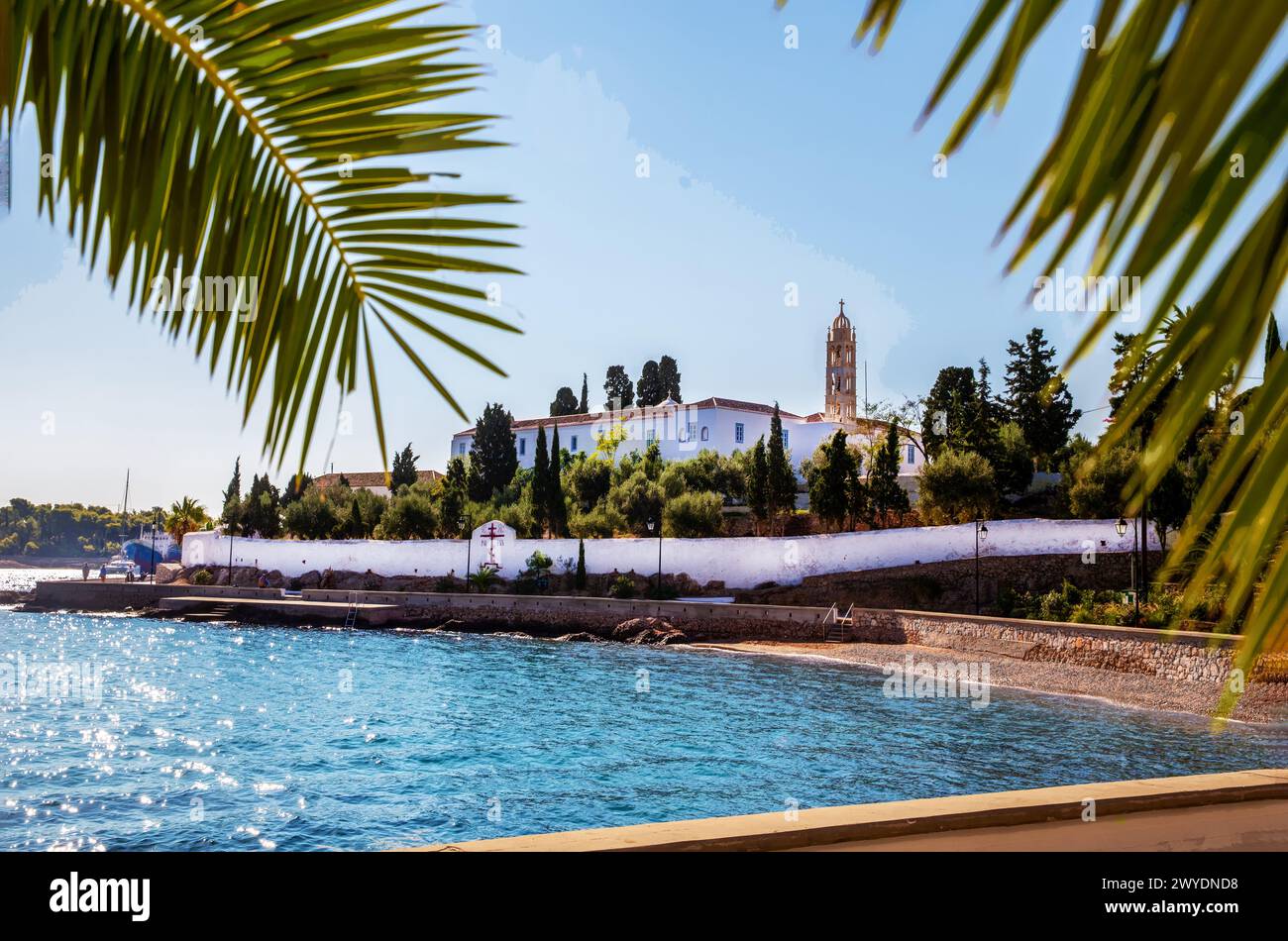Hydra beach church hi-res stock photography and images - Alamy