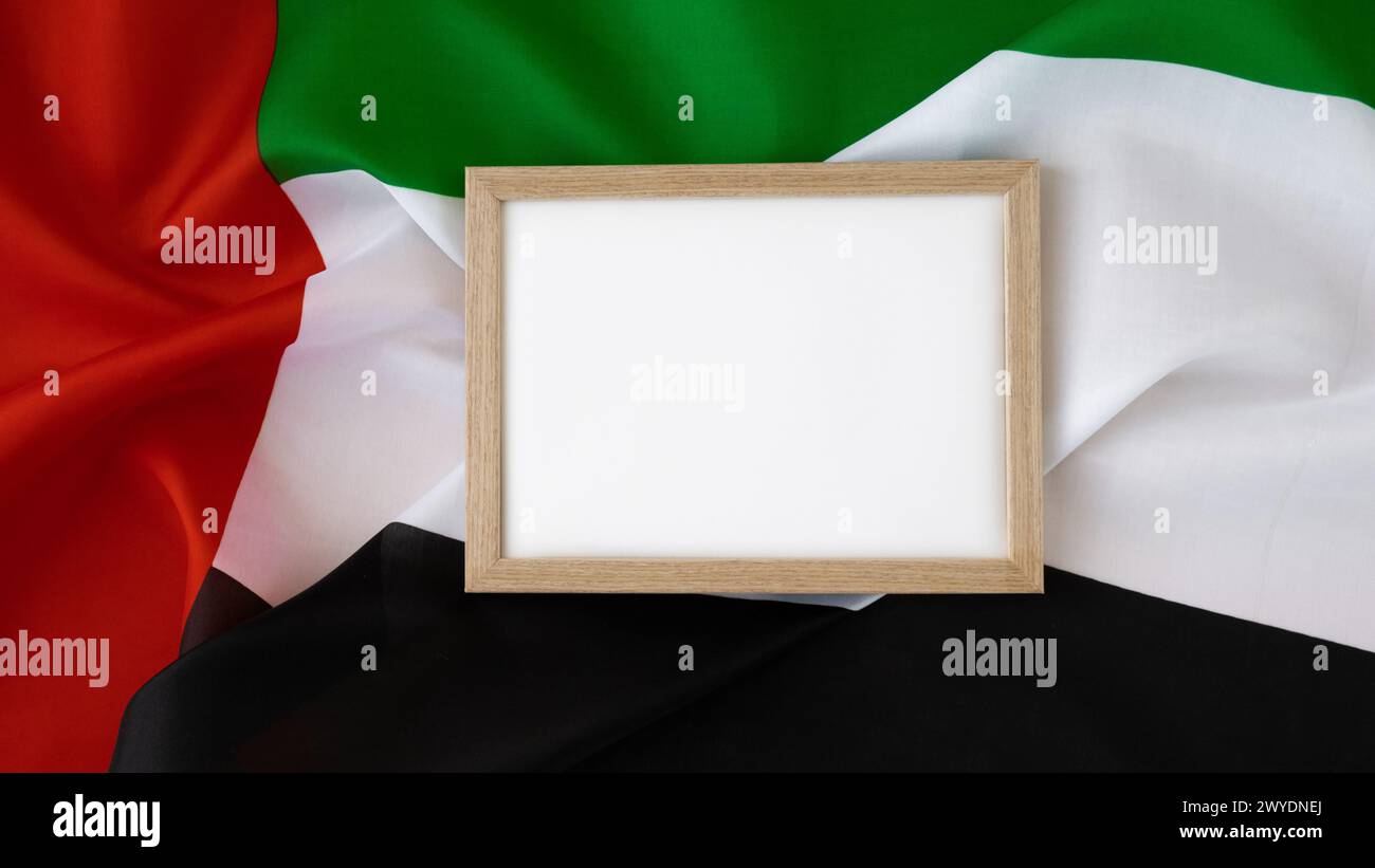 Empty white paper frame template National symbol of UAE. United Arab ...